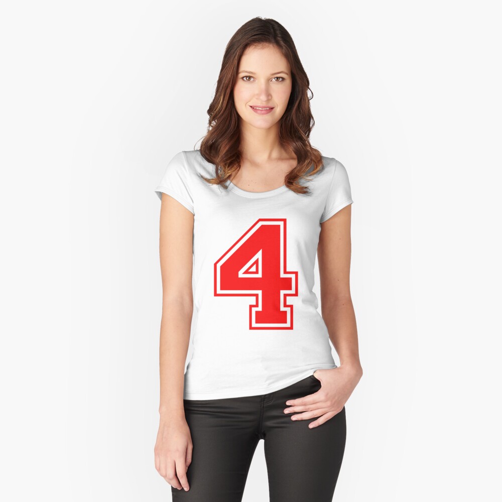 "Varsity Team Sports Uniform Number #4 - Red" Sticker for Sale by ...