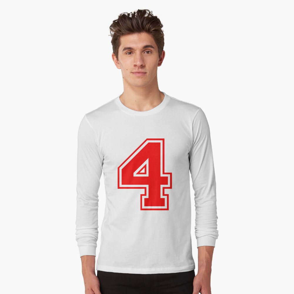 "Varsity Team Sports Uniform Number #4 - Red" Sticker for Sale by ...