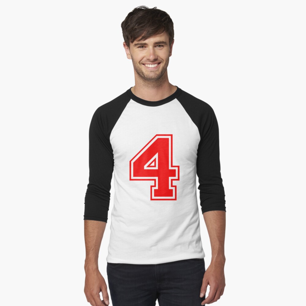 "Varsity Team Sports Uniform Number #4 - Red" Sticker for Sale by ...