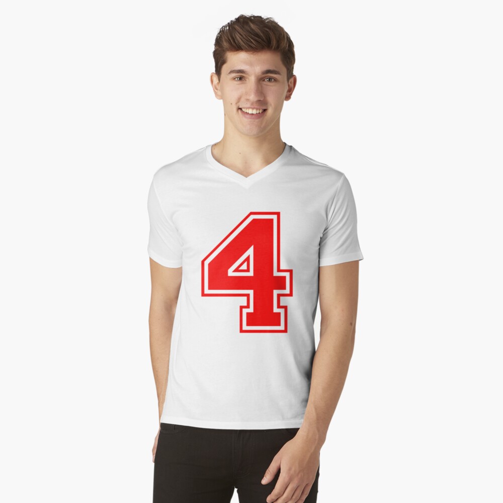 "Varsity Team Sports Uniform Number #4 - Red" Sticker for Sale by ...