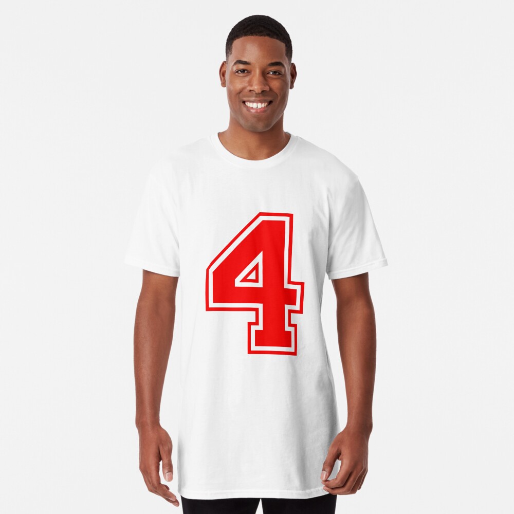"Varsity Team Sports Uniform Number #4 - Red" Sticker for Sale by ...