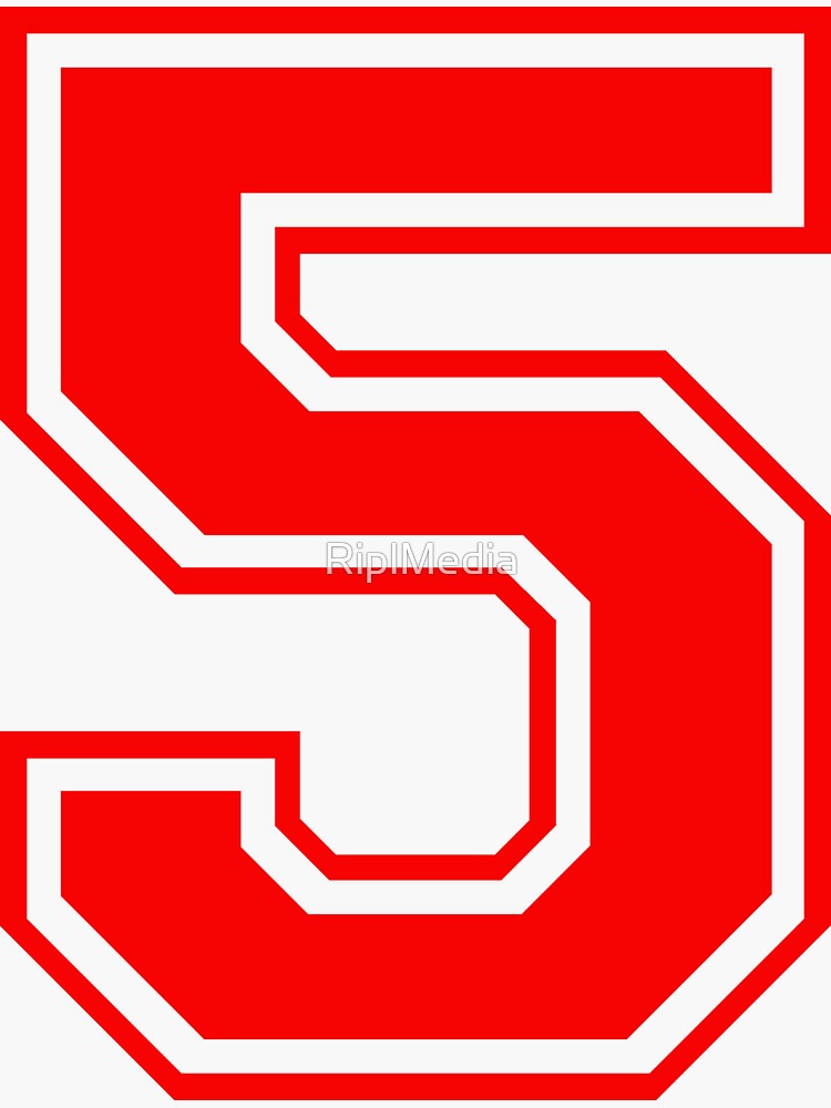 "Varsity Team Sports Uniform Number #5 - Red" Sticker for Sale by ...