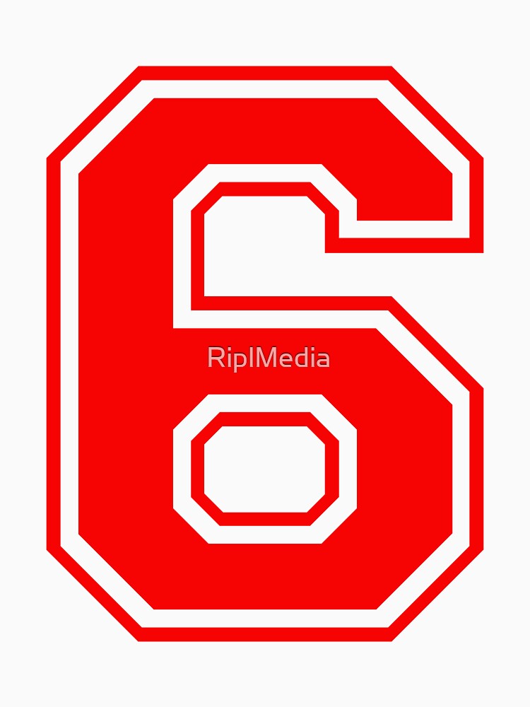 "Varsity Team Sports Uniform Number #6 - Red" T-shirt for Sale by ...