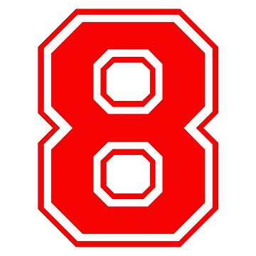 "Varsity Team Sports Uniform Number #8 - Red" Sticker for Sale by ...
