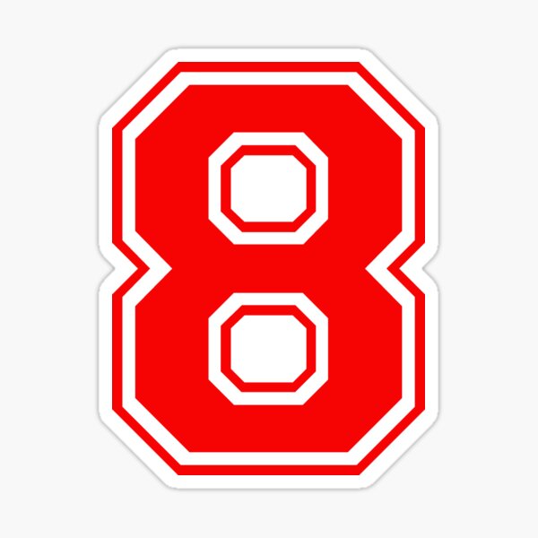 "Varsity Team Sports Uniform Number #8 - Red" Sticker for Sale by ...