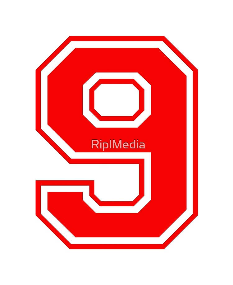 "Varsity Team Sports Uniform Number #9 - Red" iPad Case & Skin for Sale by RiplMedia | Redbubble