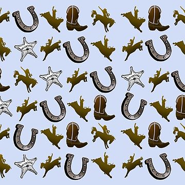 "Old West Cowboy Rodeo Pattern" Art Board Print for Sale by Gravityx9 ...