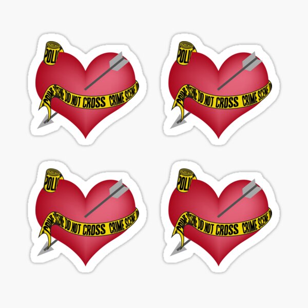 "Crime Scene Heart" Sticker by LimeStorm | Redbubble