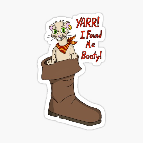 "Pirate Booty" Sticker for Sale by FeistyFerret | Redbubble