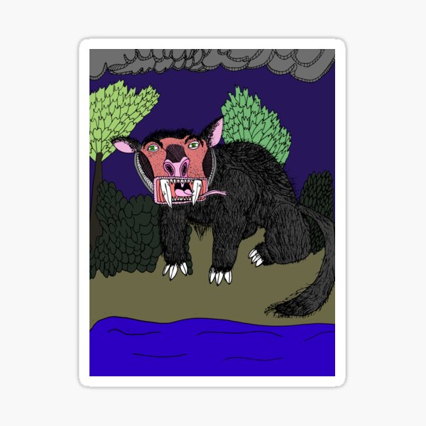 "Bunyip Cryptid Dark Color" Sticker for Sale by Ellingsonzack | Redbubble