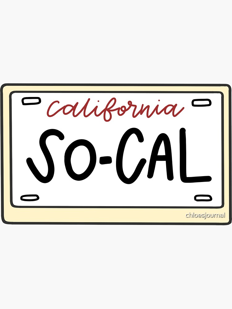 "Southern California License Plate" Sticker by chloesjournal | Redbubble