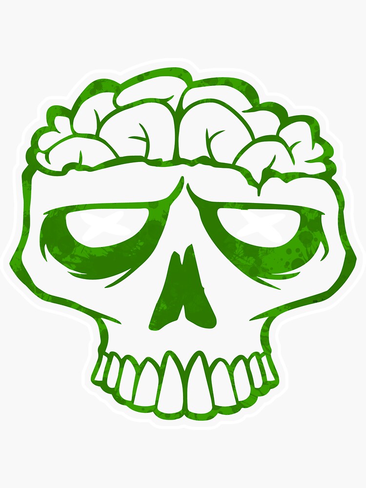 "Zombie Brain Lineart" Sticker by adj421 | Redbubble