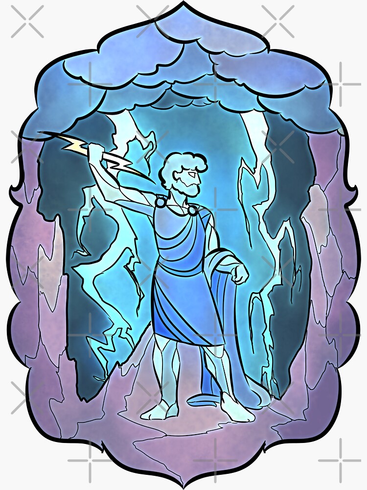 "Stained Glass: Zeus" Sticker for Sale by OSPYouTube | Redbubble