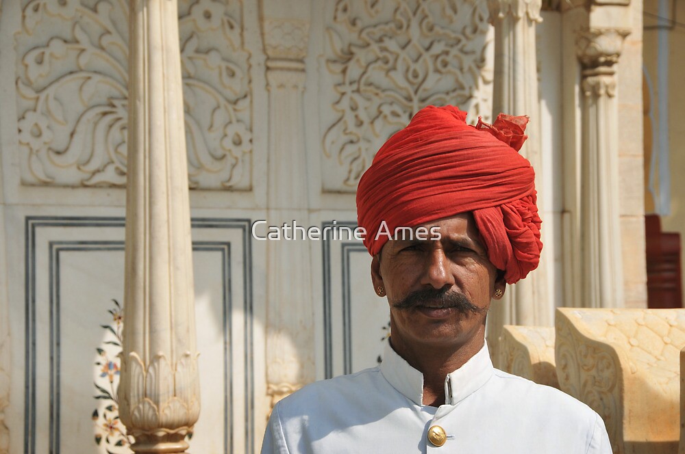 " man in red turban, Rajasthan, India" by Catherine Ames | Redbubble