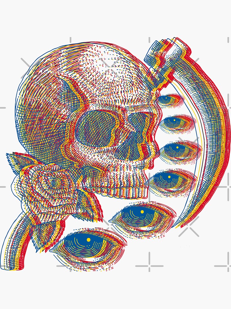 "Halloween Grim Reaper Vintage VHS Skull" Sticker for Sale by ...
