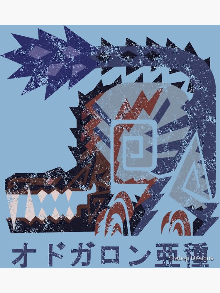 "Monster Hunter World Iceborne Ebony Odogaron Kanji Icon" Poster for ...