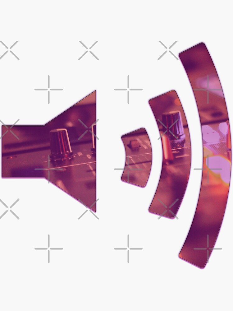 "Purple speaker icon with DJ mixer as texture" Sticker for Sale by ...