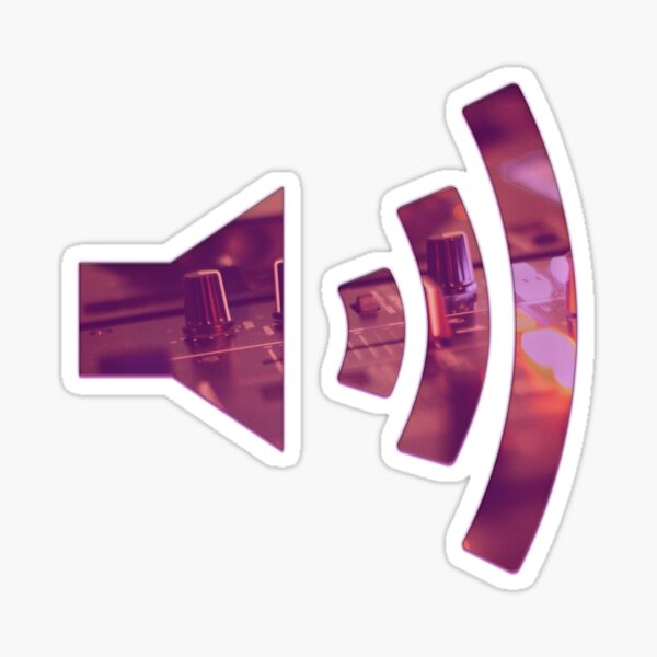 "Purple speaker icon with DJ mixer as texture" Sticker for Sale by ...