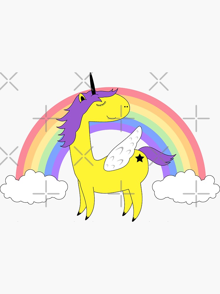 "Nonbinary Unicorn Rainbow Pride" Sticker by Queerdelion | Redbubble