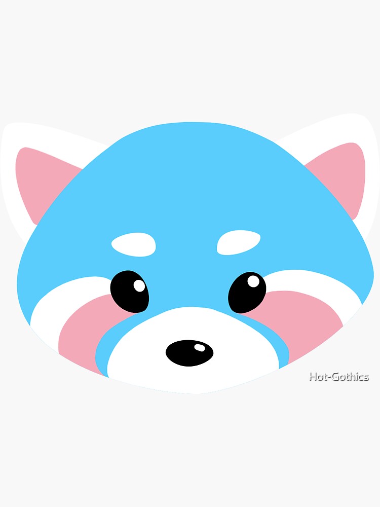 "Red Panda Heads Single - Trans Blue" Sticker by Hot-Gothics | Redbubble