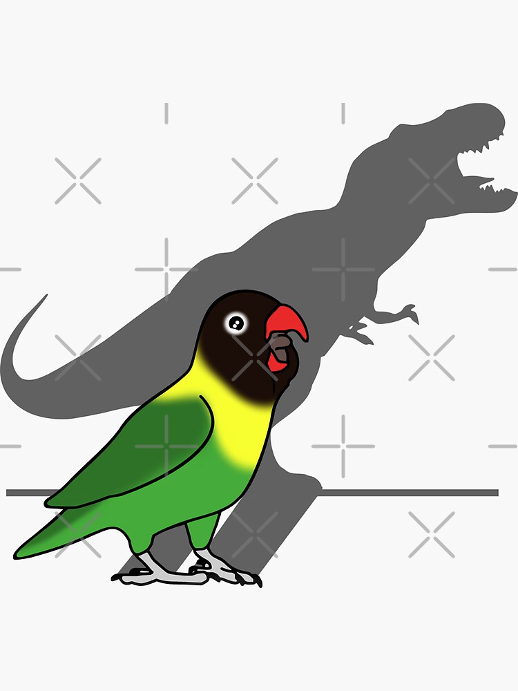 "T-Rex Shadow Black Masked Green Lovebird" Sticker for Sale by ...