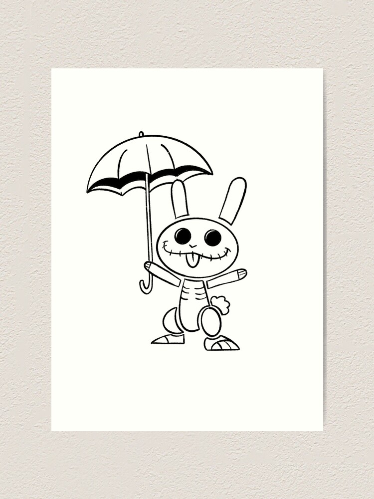 "Gengi the Unlucky Rabbit Line Art" Art Print for Sale by ThatDanYankee ...