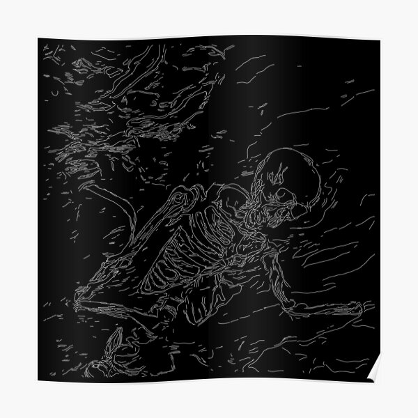 "Skeleton Waves (white)" Poster by Arkrite | Redbubble