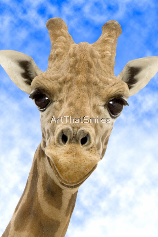 ""Funny Face" - Giraffe giving a very animated smiling face" by ...