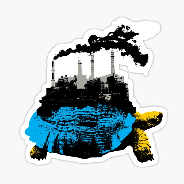 "Turtle Factory Colour" Sticker by monsterplanet | Redbubble