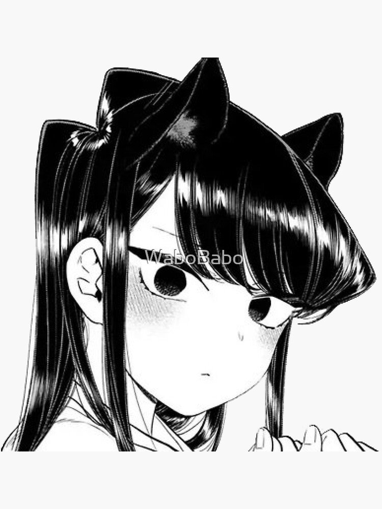 "Komi Shouko Cat Face - Komi-san wa, Comyushou desu." Sticker for Sale ...