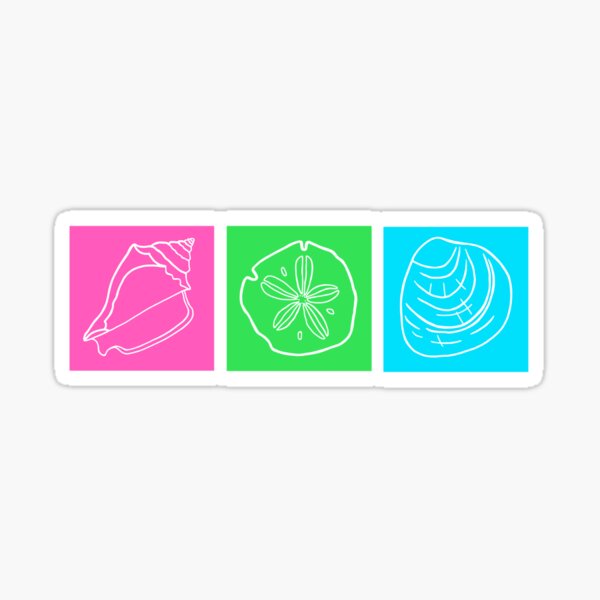 "Bright fun shell print" Sticker for Sale by RARoberts | Redbubble