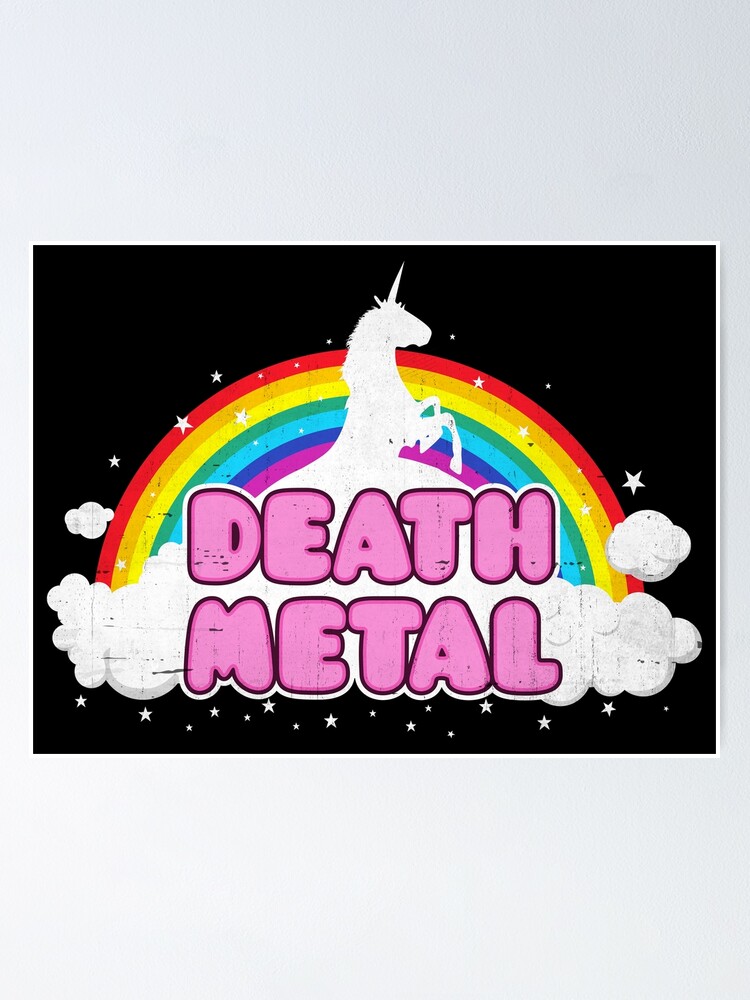 "Death Metal Rainbow Unicorn" Poster for Sale by DuskAttacker | Redbubble