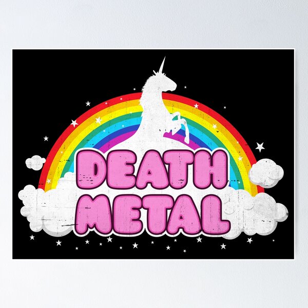 "Death Metal Rainbow Unicorn" Poster for Sale by DuskAttacker | Redbubble