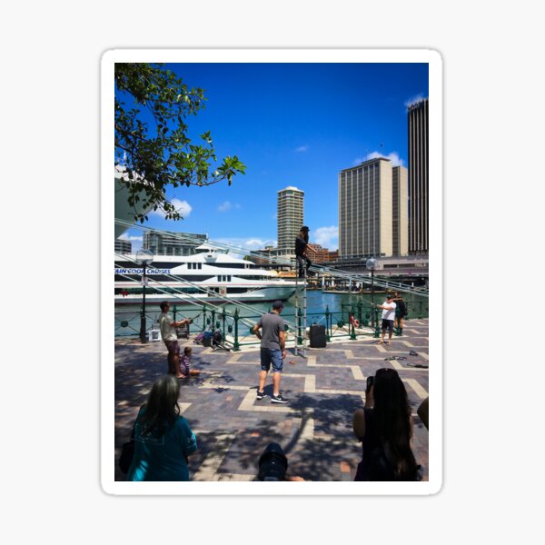 "Busking Along Circular Quay" Sticker for Sale by Michael McGimpsey ...
