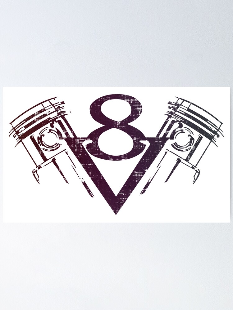 "V8 Engine Power Supercars " Poster by UntilDixie | Redbubble