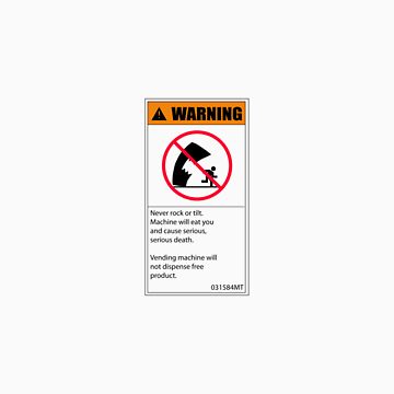 "Vending Machine Label" Sticker for Sale by dismantledesign | Redbubble