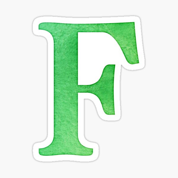 "Letter F – Green Watercolor" Sticker by alphagreek | Redbubble