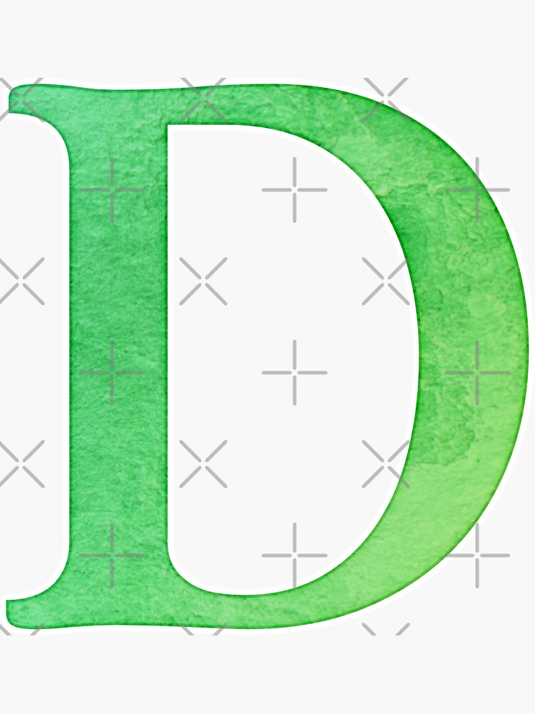 "Letter D – Green Watercolor" Sticker by alphagreek | Redbubble