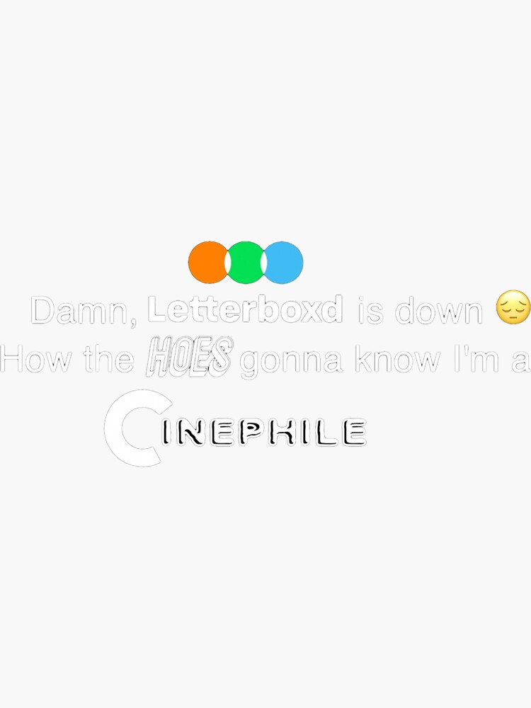 "Letterboxd is Down ?" Sticker for Sale by FilmStuff | Redbubble