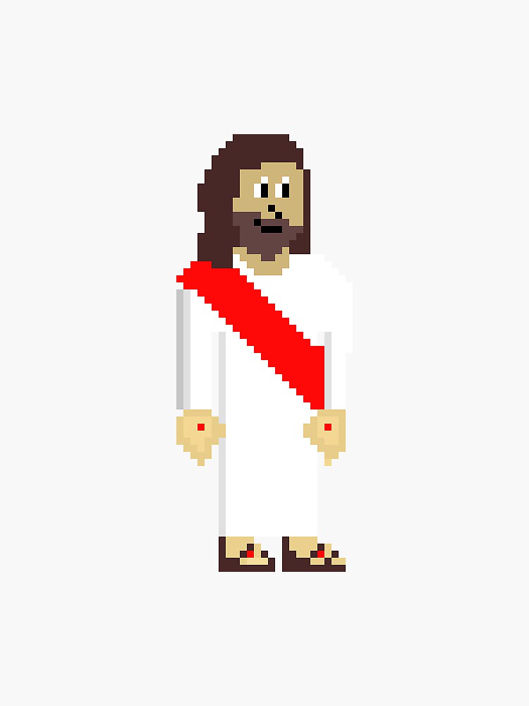 "8-bit Jesus" Sticker for Sale by litcatholic | Redbubble