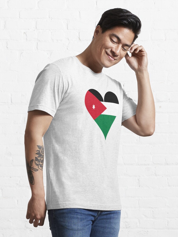 "Jordan Flag Heart " T-shirt for Sale by brandonv111 | Redbubble ...