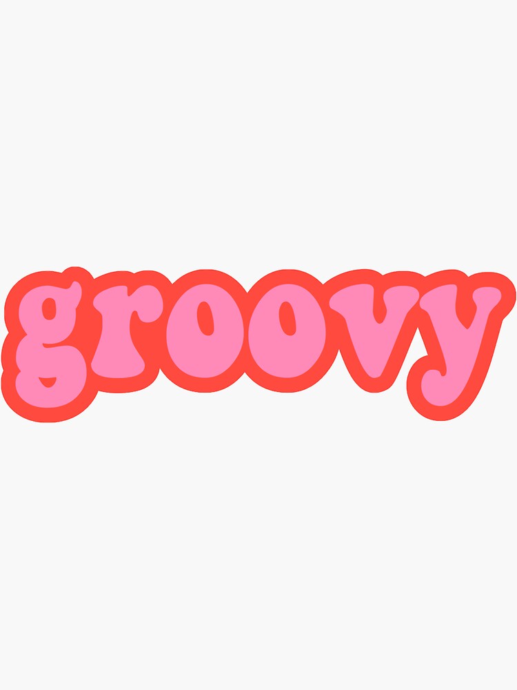 "orange and pink groovy" Sticker by KateSinclair | Redbubble