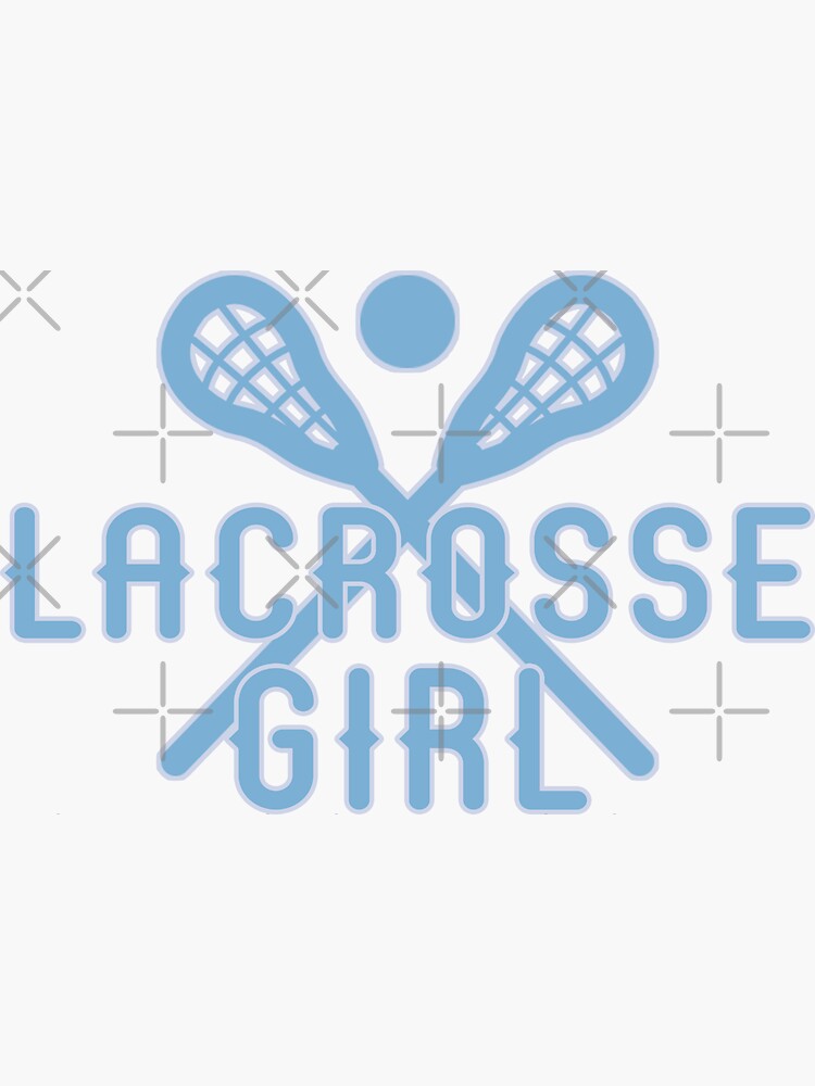 "Lacrosse Girl with Blue Lacrosse Sticks" Sticker by tropicaltees ...