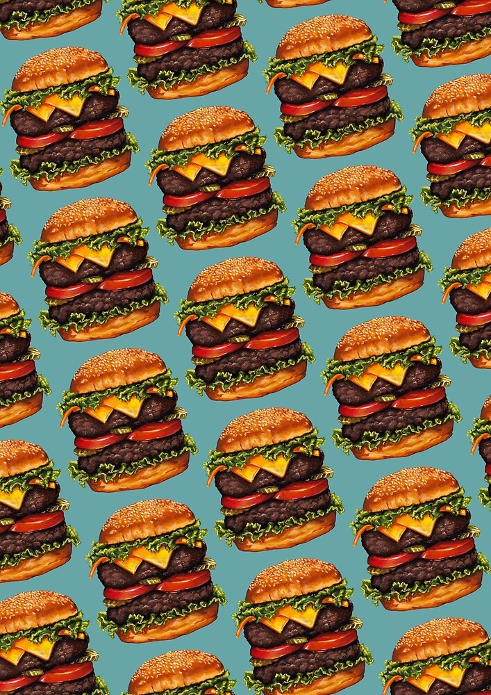 "Double Cheeseburger Pattern" by Kelly Gilleran | Redbubble