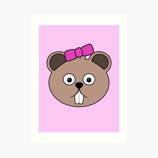 "Cartoon Girl Beaver Face" Art Print by mdkgraphics | Redbubble