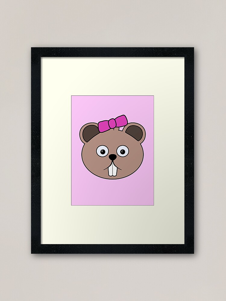 "Cartoon Girl Beaver Face" Framed Art Print for Sale by mdkgraphics ...
