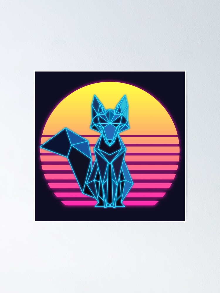 "Synthwave Fox" Poster by christopper | Redbubble