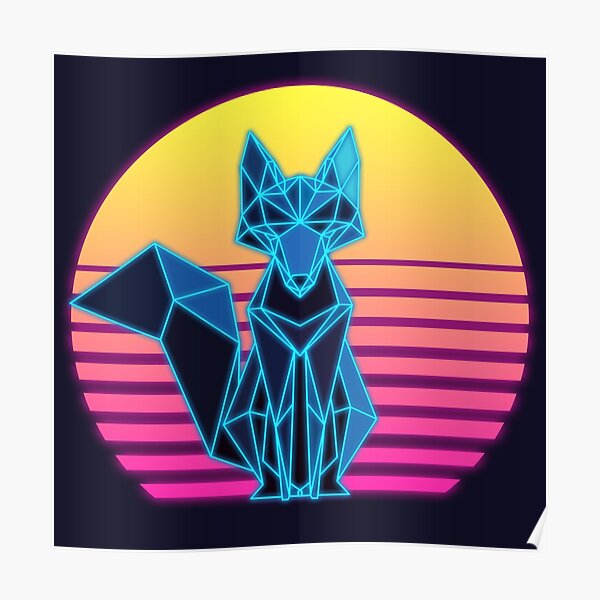 "Synthwave Fox" Poster by christopper | Redbubble