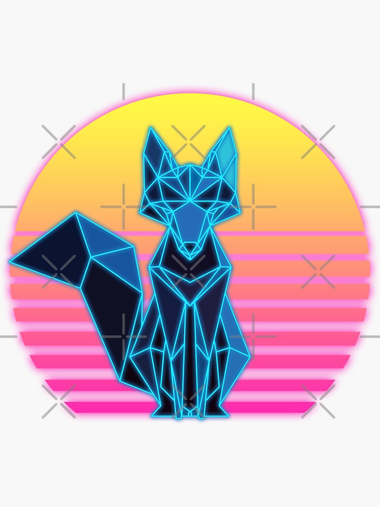"Synthwave Fox" Sticker by christopper | Redbubble