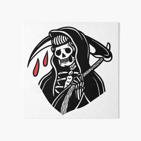 Lámina rígida «Tatuaje tradicional de la parca con la guadaña ...